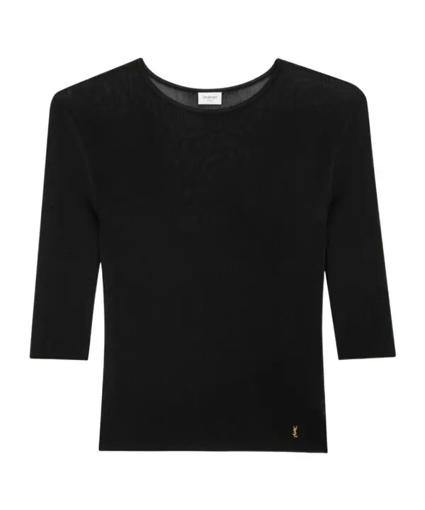 Saint Laurent Cassandre Crewneck Knitted Top
