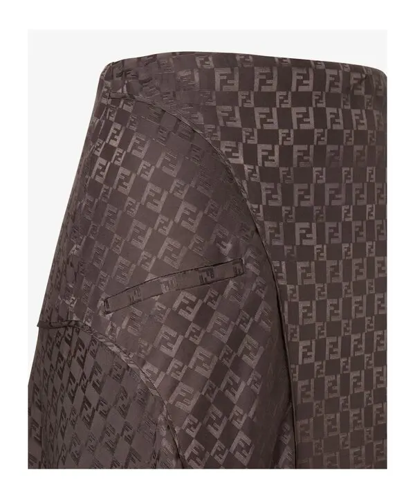Fendi Monogrammed A-line Midi Skirt - Black