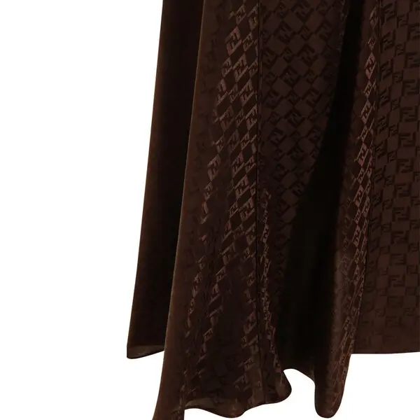 Fendi Monogrammed A-line Midi Skirt - No