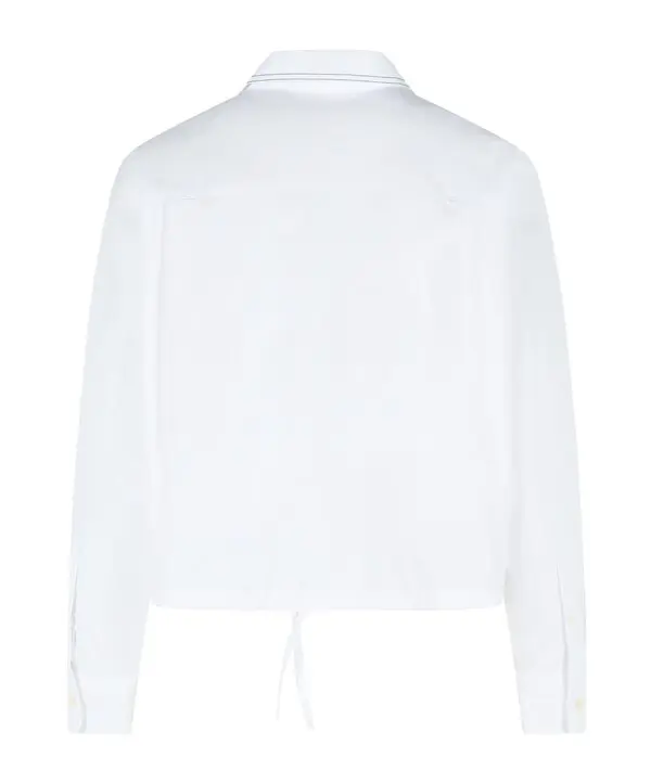 Marni Cropped Long Sleeve Shirt With Contrast Stitching - White