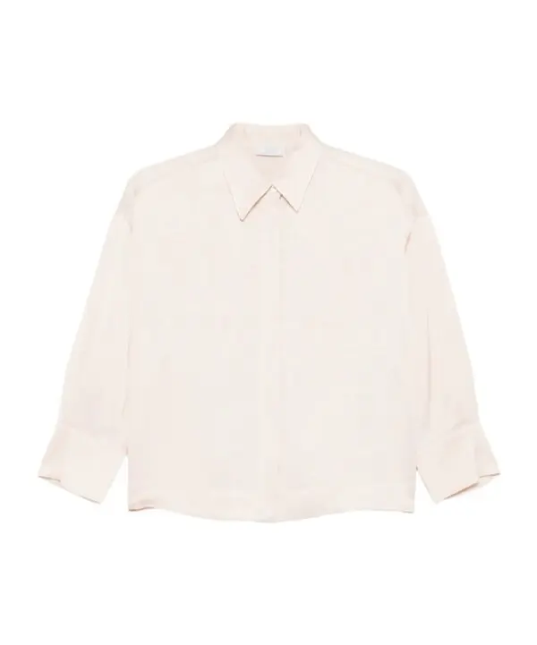 Peserico Checked Pattern Cuffed Shirt - White
