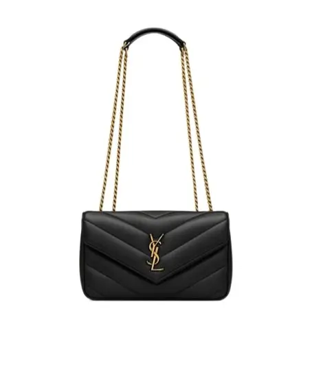 Saint Laurent Loulou Matelassé Small Shoulder Bag - Black
