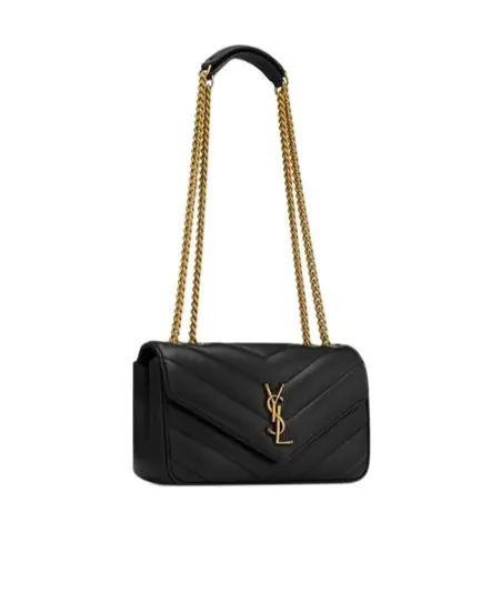 Saint Laurent Loulou Matelassé Small Shoulder Bag - Black