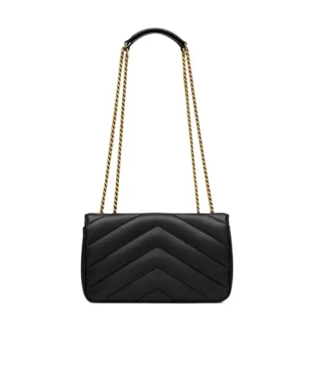 Saint Laurent Loulou Matelassé Small Shoulder Bag - Black