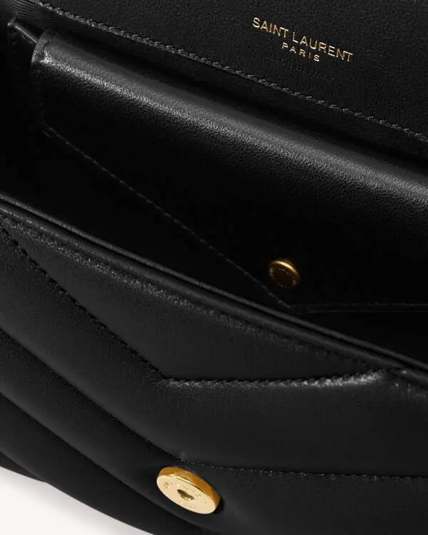 Saint Laurent Loulou Matelassé Small Shoulder Bag - Black