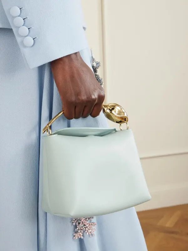 Erdem Bloom Mini Leather Shoulder Bag - Blue