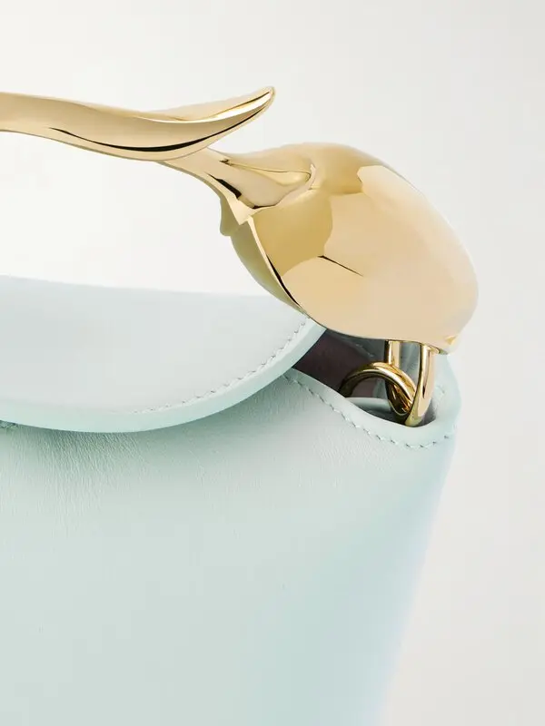 Erdem Bloom Mini Leather Shoulder Bag - Blue