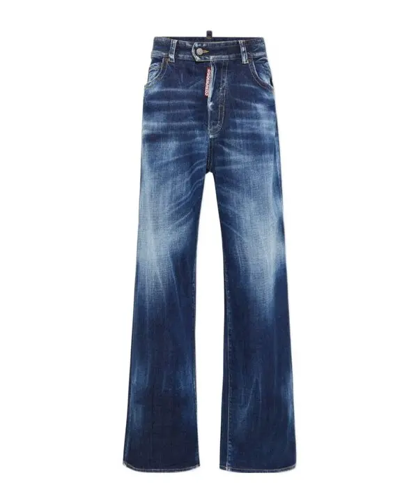 Dsquared2 Logo Patch Wide-leg Jeans