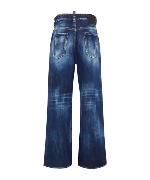 Dsquared2 Logo Patch Wide-leg Jeans