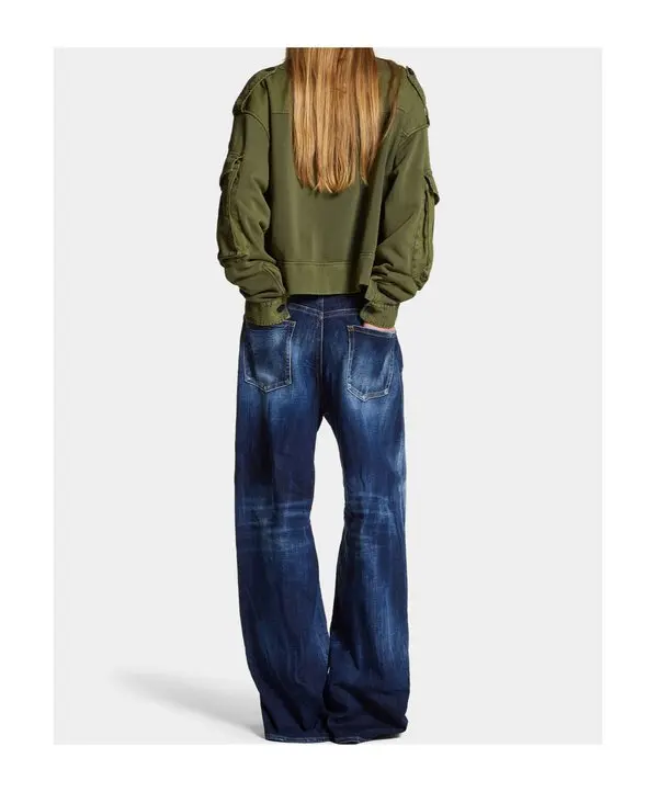 Dsquared2 Logo Patch Wide-leg Jeans