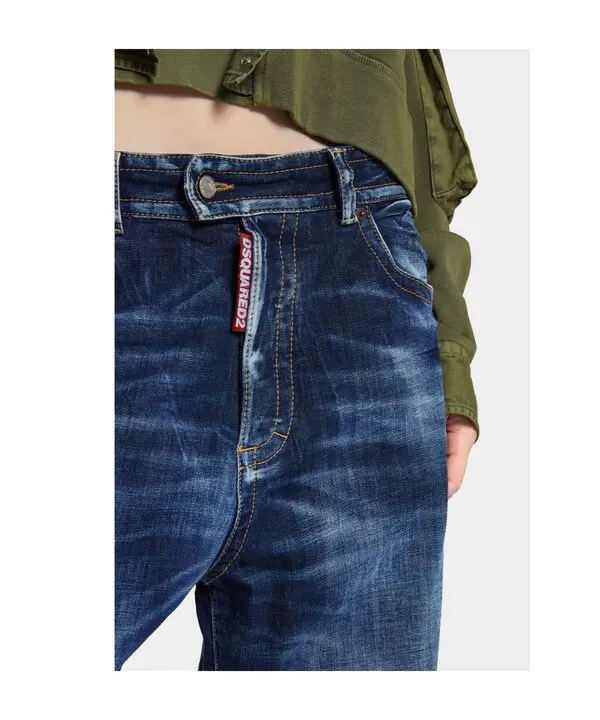Dsquared2 Logo Patch Wide-leg Jeans