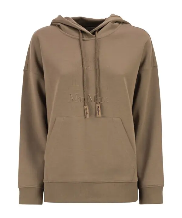 Max Mara Andrea Embroidered Drawstring Hoodie - Camel
