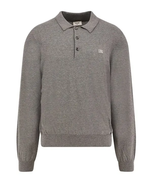 Celine Polo Sweater In Fine Cotton