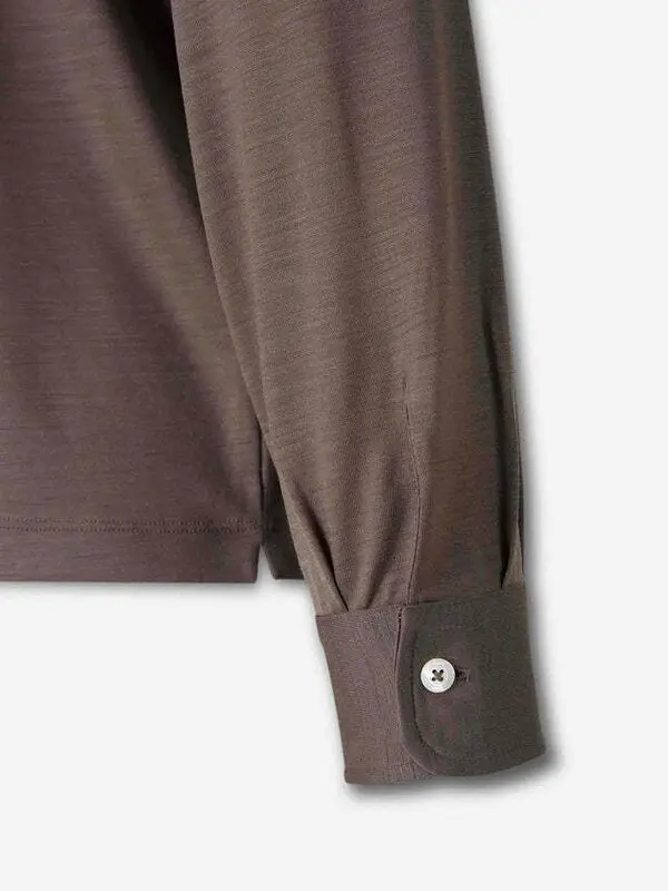 Herno Button-up Neck Long-sleeved Polo Shirt - Taupe
