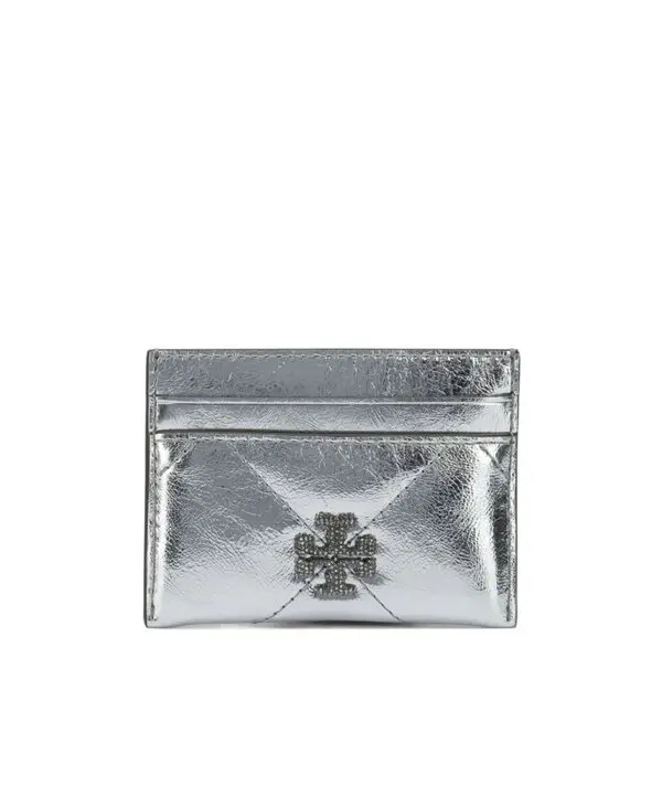 Tory Burch Logo-embellished Card Holder - Silver