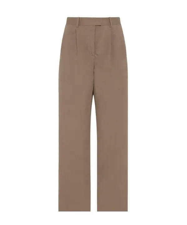 THE ROW Alfidis Wide-leg Tailored Trousers - Ash Brown
