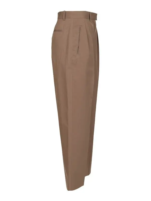 THE ROW Alfidis Wide-leg Tailored Trousers - Ash Brown