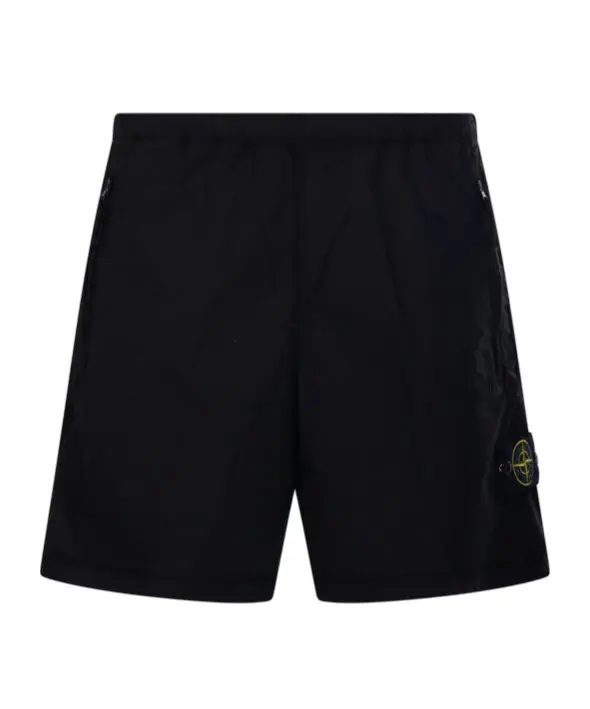 Stone Island Logo Patch Wide Leg Shorts