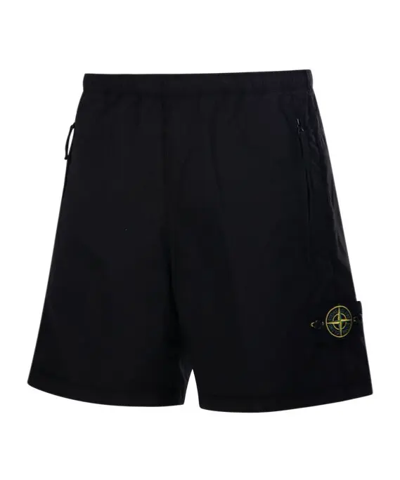 Stone Island Logo Patch Wide Leg Shorts