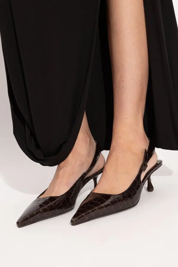 JIMMY CHOO Amel Embossed Slingback Pumps - Black