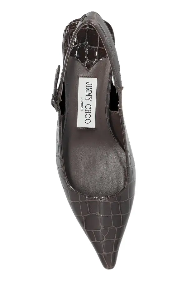 JIMMY CHOO Amel Embossed Slingback Pumps - Black