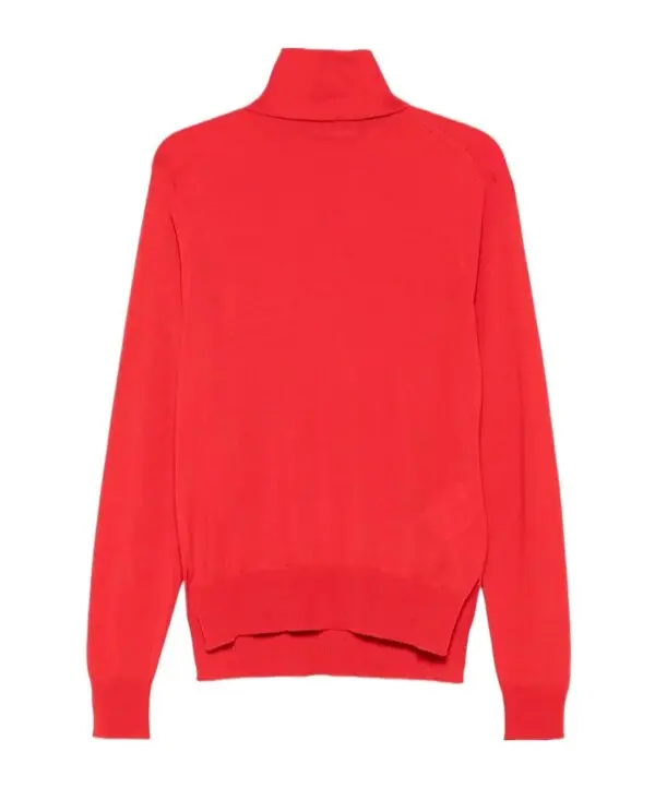 JIL SANDER Turtleneck Knitted Sweater - Red
