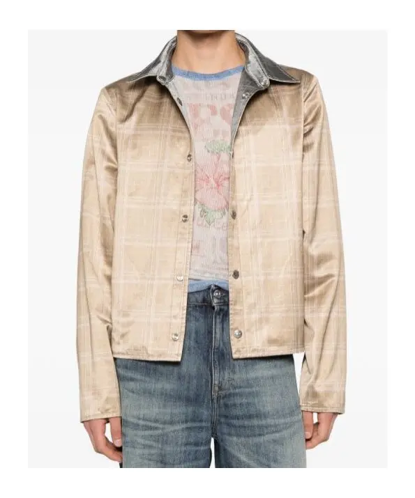 DIESEL® Reversible Plaid Casual Jacket - Gray