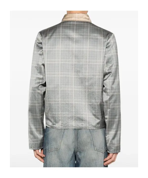 DIESEL® Reversible Plaid Casual Jacket - Gray
