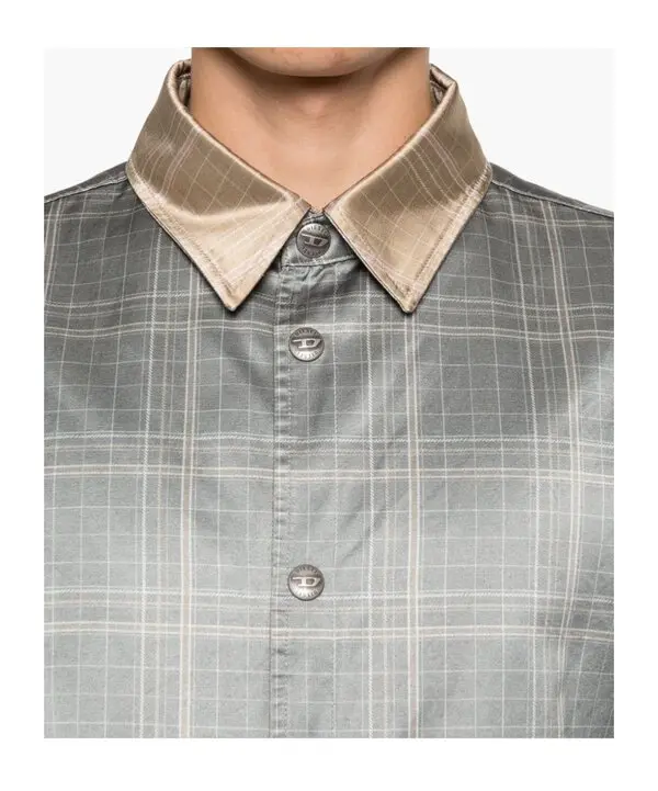 DIESEL® Reversible Plaid Casual Jacket - Gray