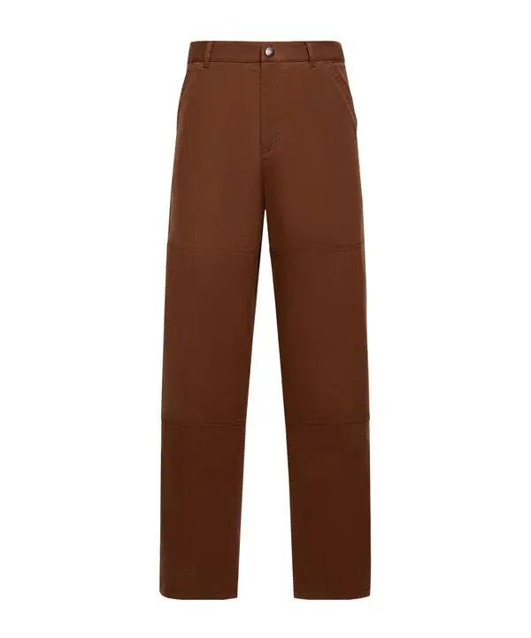 Moncler Logo Patch Loose Fit Trousers - Brown
