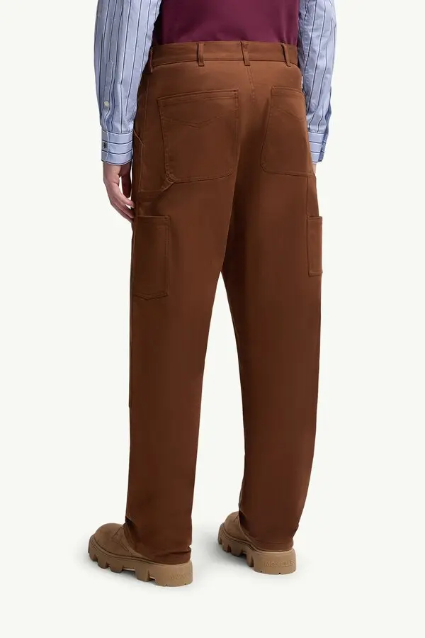 Moncler Logo Patch Loose Fit Trousers - Brown
