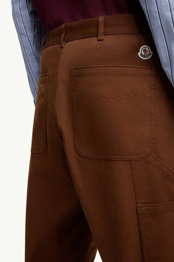 Moncler Logo Patch Loose Fit Trousers - Brown