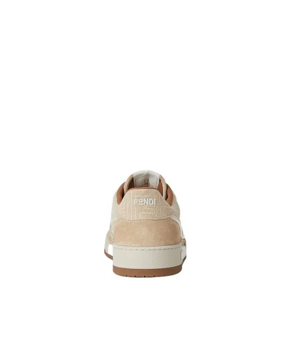 Fendi Ff Jacquard Low-top Sneakers - Beige