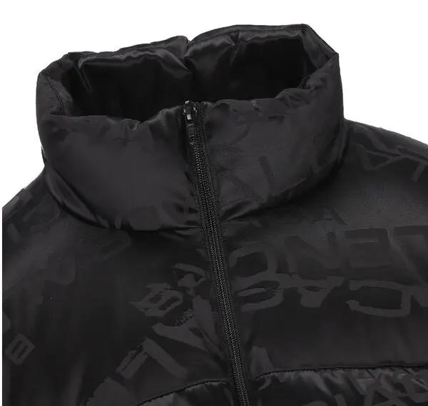 Balenciaga Allover Logo Printed Down Jacket - Black