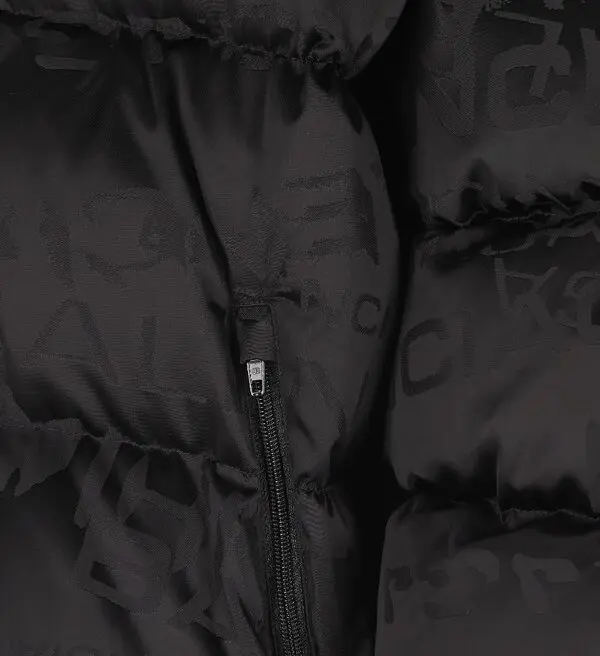 Balenciaga Allover Logo Printed Down Jacket - Black