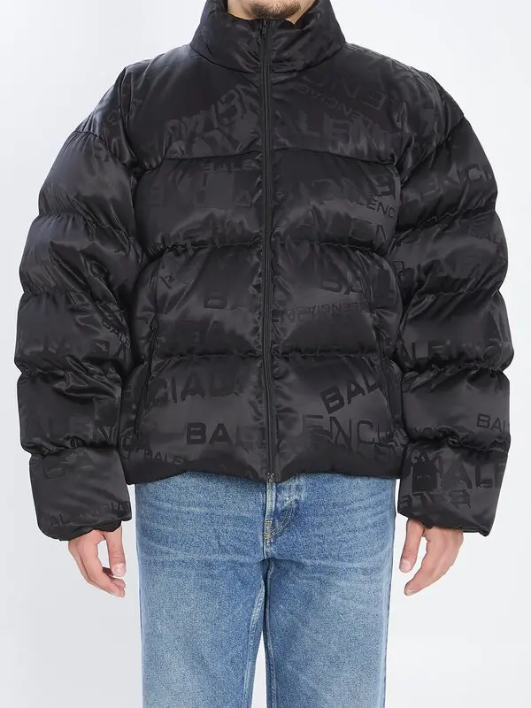Balenciaga Allover Logo Printed Down Jacket