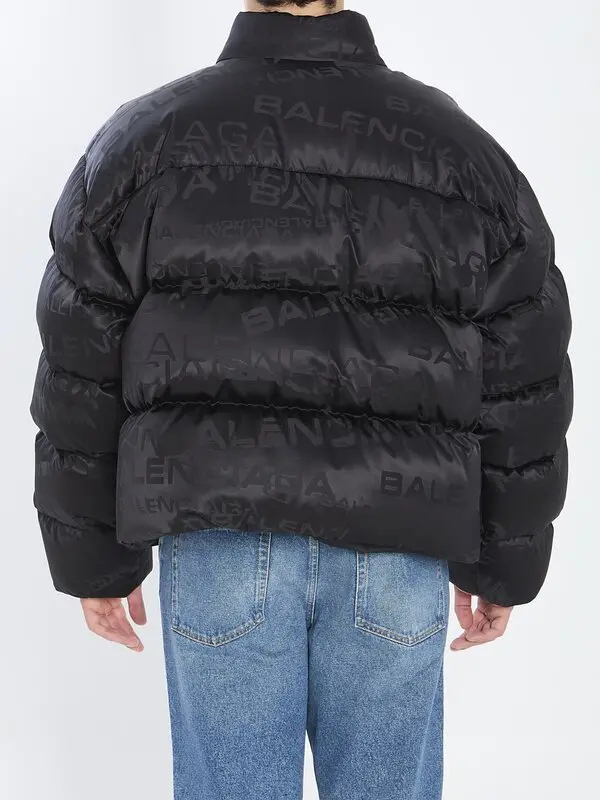 Balenciaga Allover Logo Printed Down Jacket