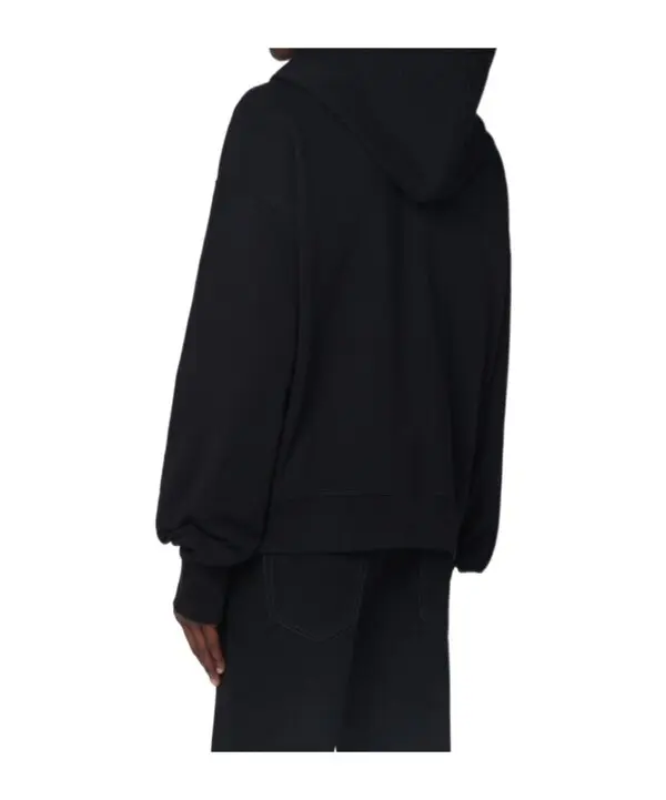 Alexander McQueen Logo Embroidered Zip-up Hoodie - Black