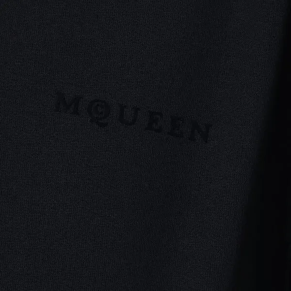 Alexander McQueen Logo Embroidered Zip-up Hoodie - Black