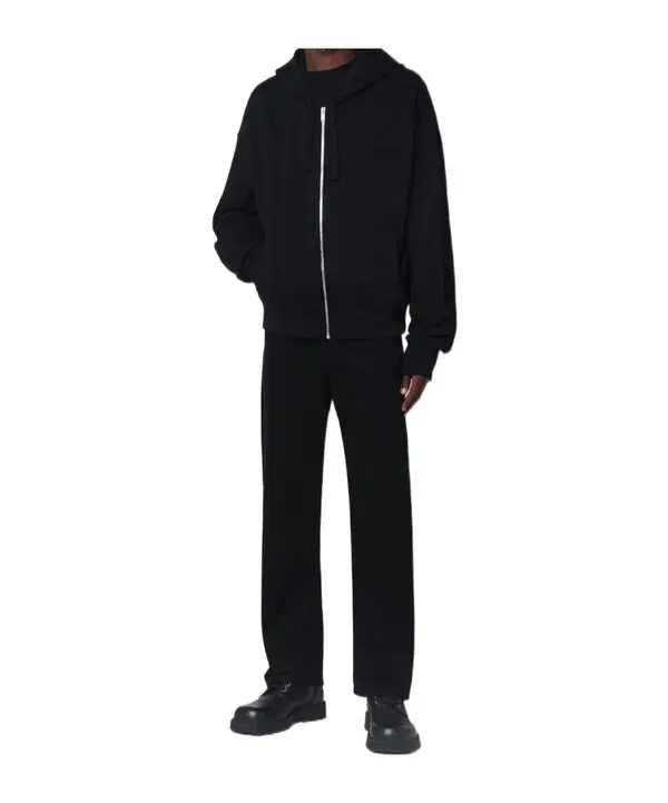Alexander McQueen Logo Embroidered Zip-up Hoodie - Black