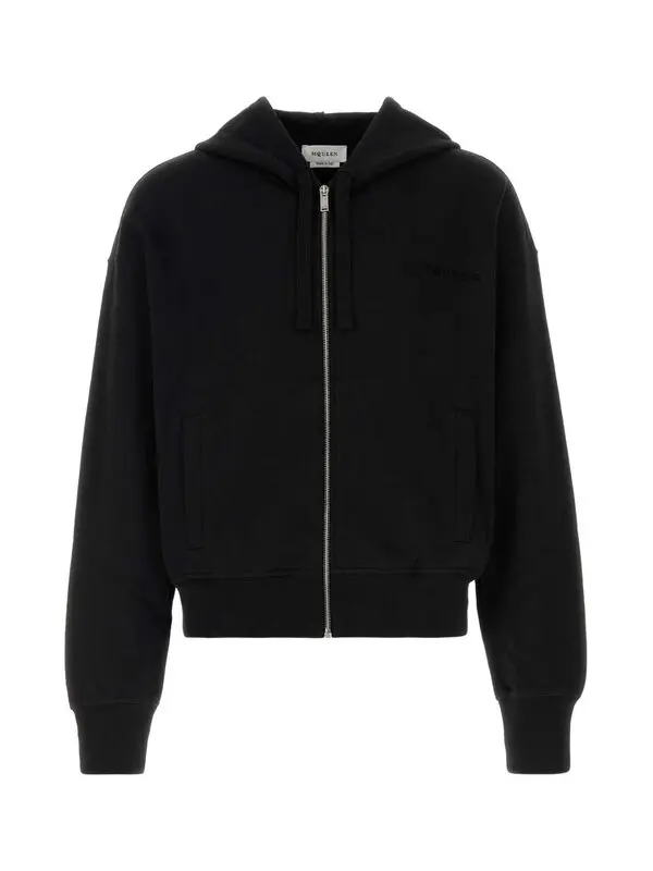 Alexander McQueen Logo Embroidered Zip-up Hoodie
