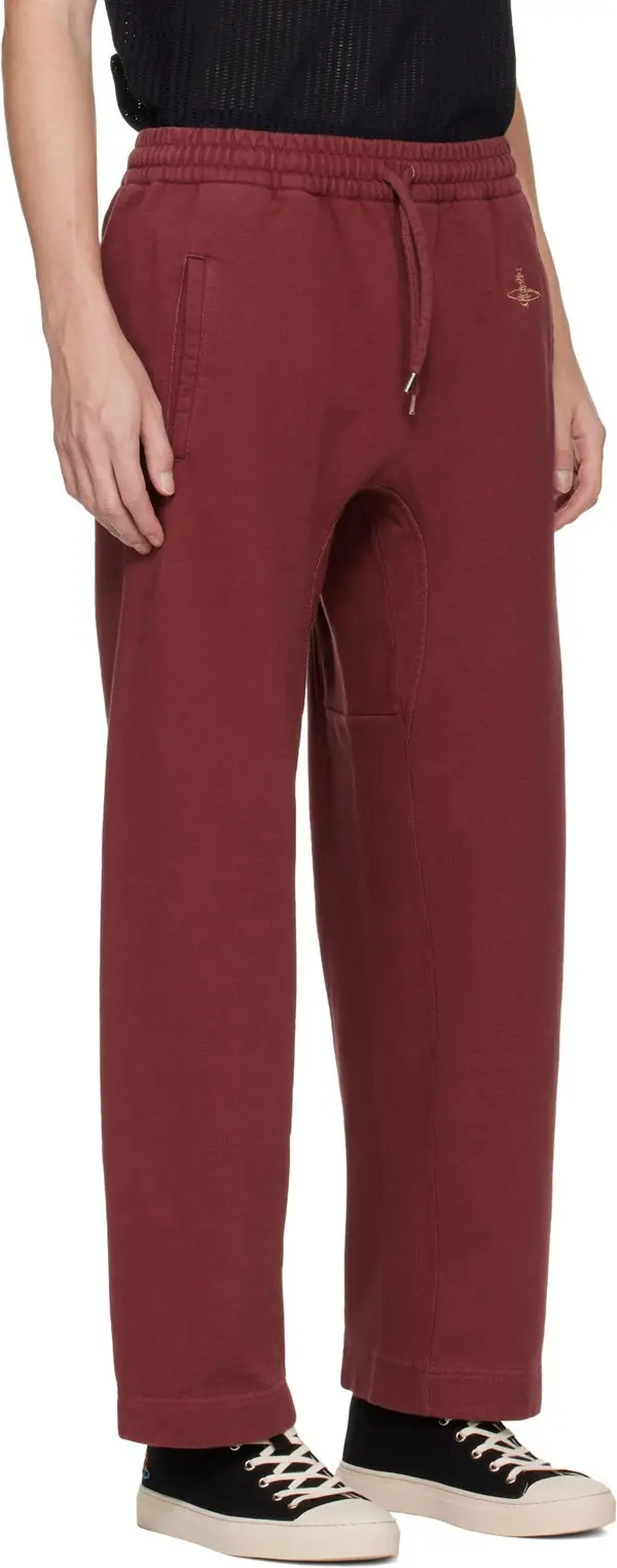 VIVIENNE WESTWOOD Drawstring Logo Embroidered Wide Leg Joggers - Red