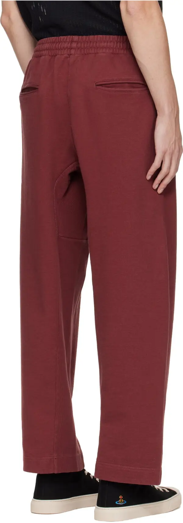 VIVIENNE WESTWOOD Drawstring Logo Embroidered Wide Leg Joggers - Red