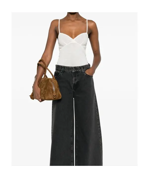 FORTE_FORTE Embroidered Wool Ribbed Jersey Tank Top