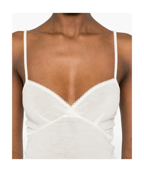 FORTE_FORTE Embroidered Wool Ribbed Jersey Tank Top