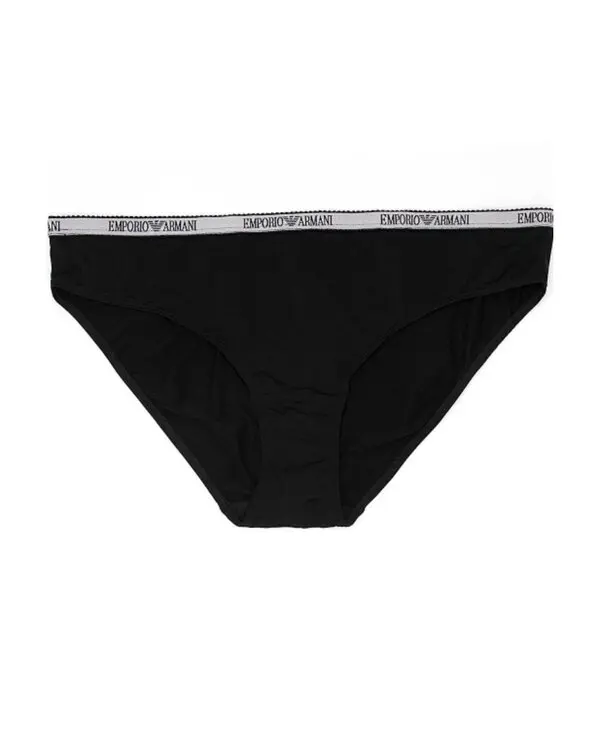 Emporio Armani Logo Detail Panties - Black