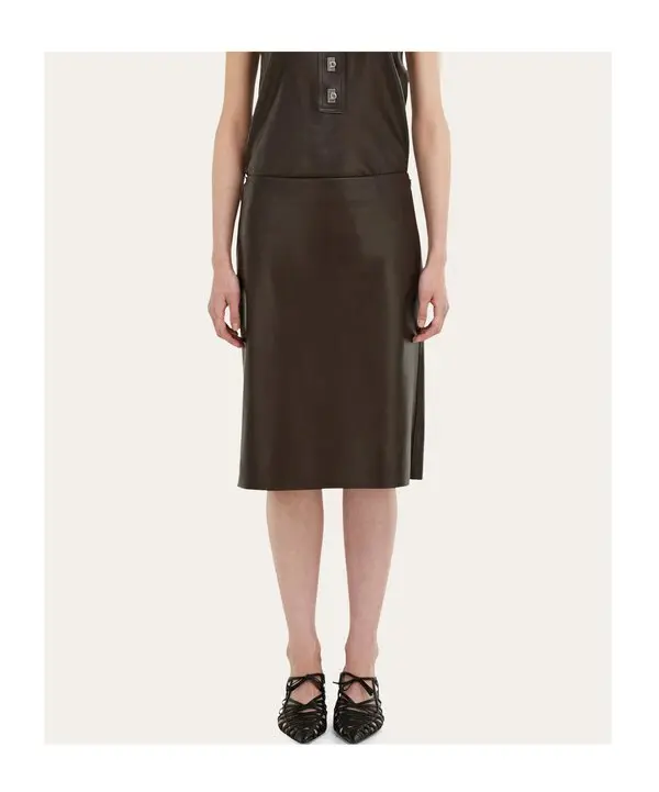 FERRAGAMO Nappa Leather Pencil Skirt