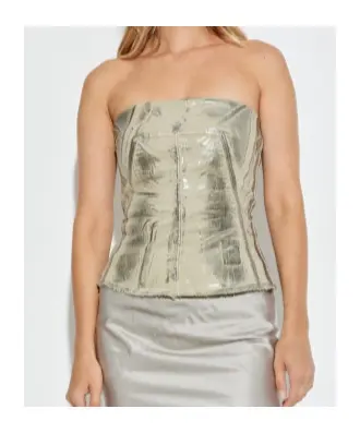 Rick Owens Metallic-effect Frayed-edge Off-the-shoulder Top - Silver