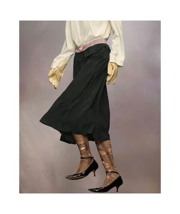 MAISON MARGIELA Panelled Pleated Midi Skirt