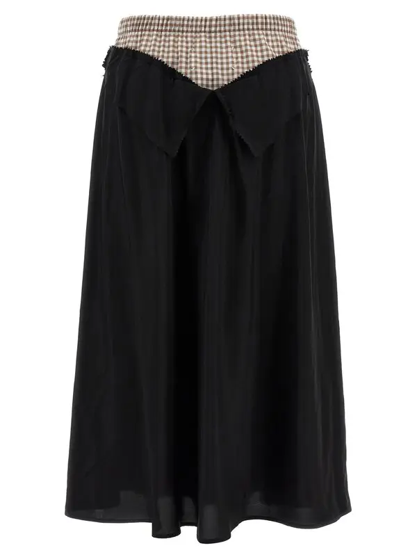 MAISON MARGIELA Panelled Pleated Midi Skirt